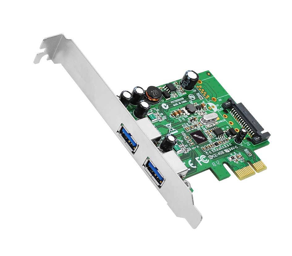 AVLAB Dual Port SuperSpeed USB 3.0 PCIe Card with SATA Power in, 5Gbps ...