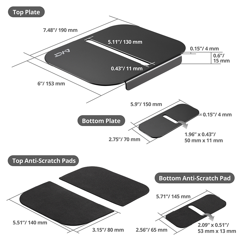 AVLT Adjustable Reinforcement Plate Bracket Mount-Black | AVLT® | Found ...