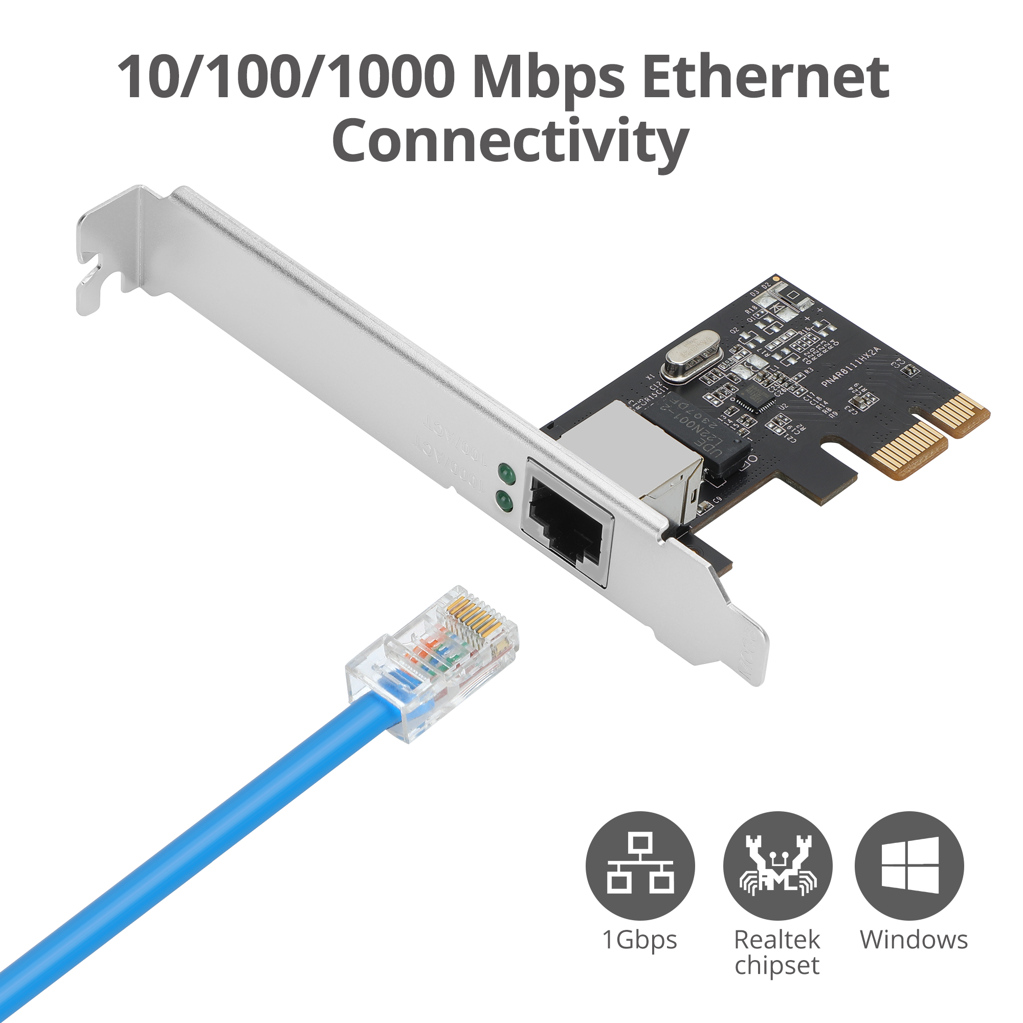 AVLAB Dual Profile Gigabit Ethernet PCIe - up to 1000Mb/s data transfer ...