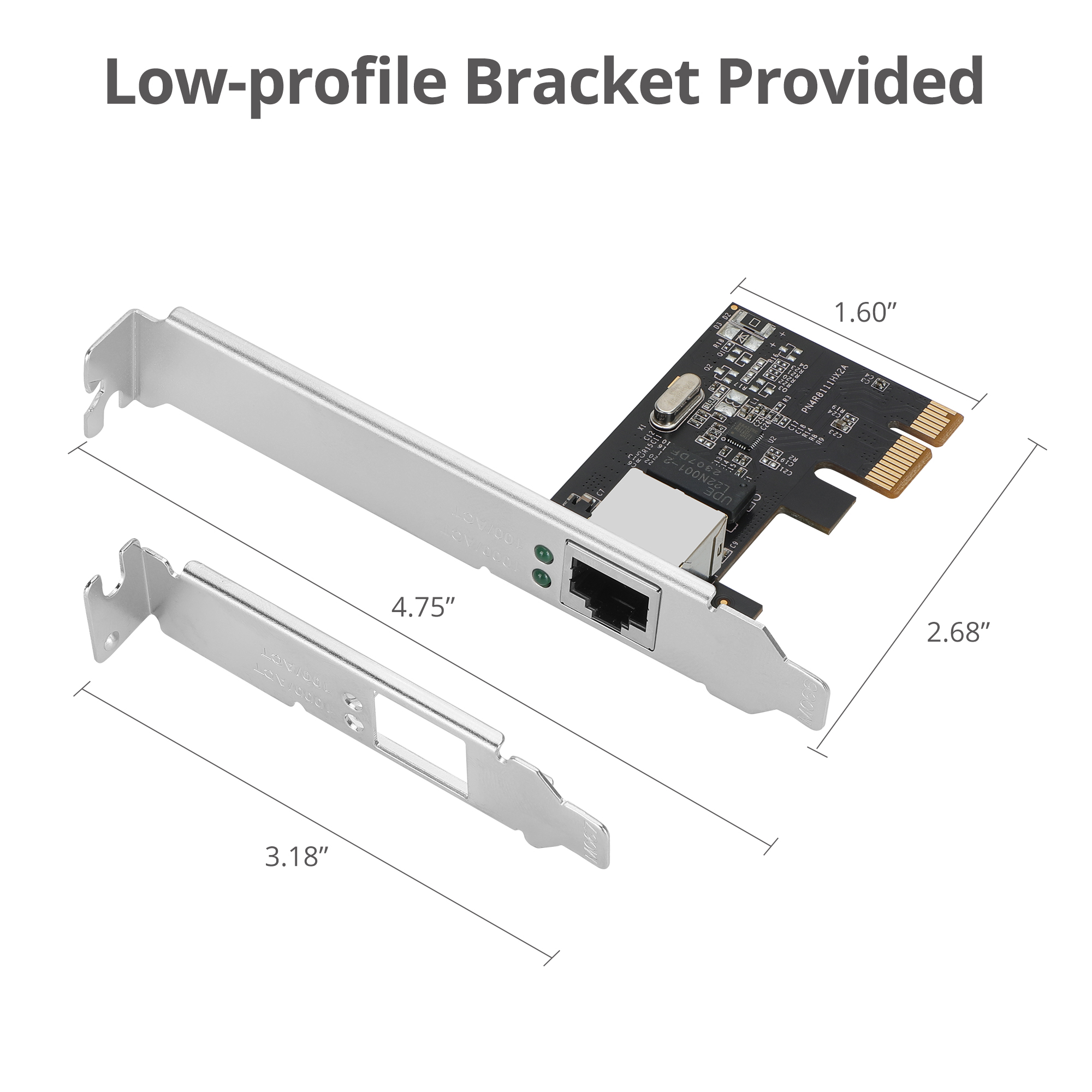 AVLAB Dual Profile Gigabit Ethernet PCIe - up to 1000Mb/s data transfer ...