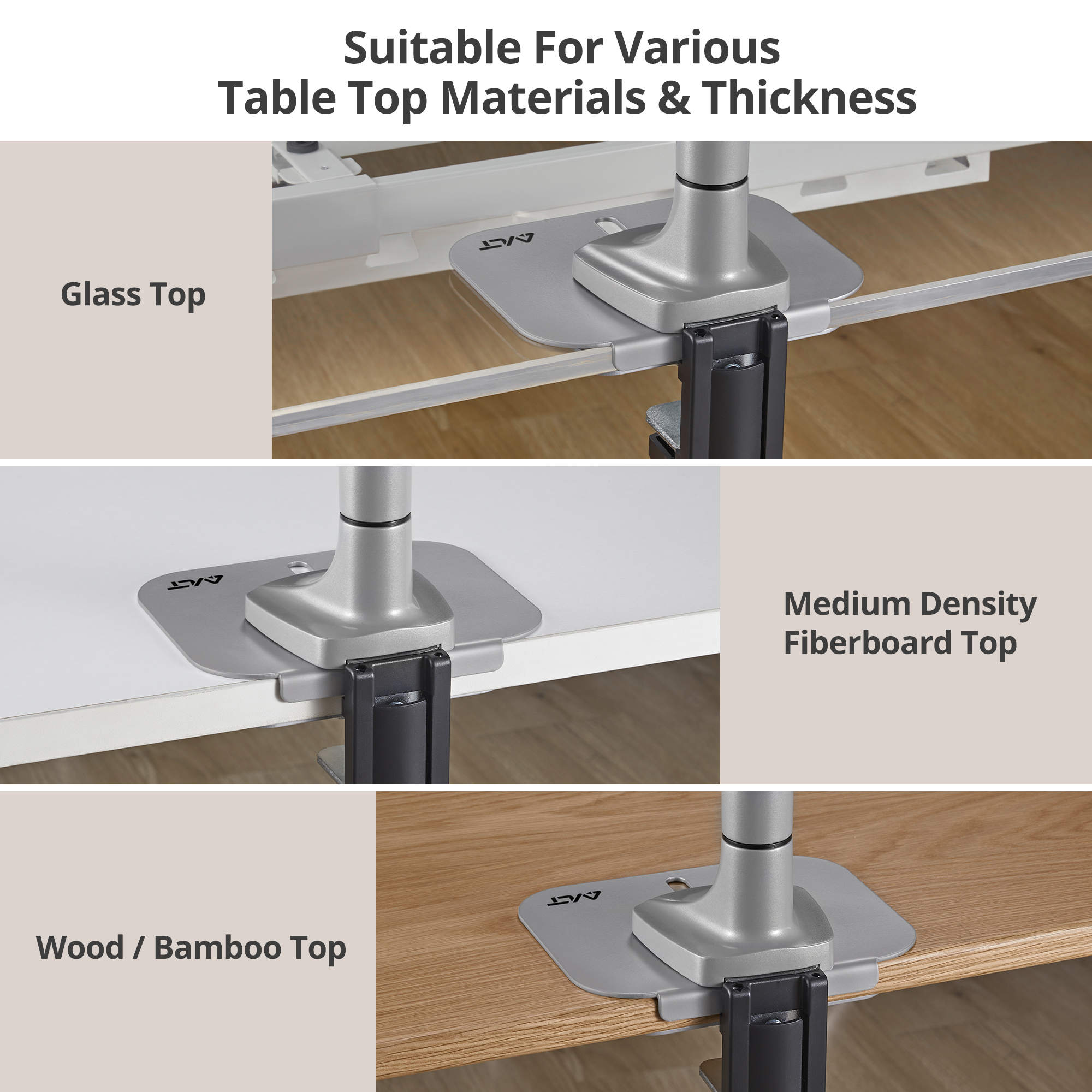 AVLT Adjustable Reinforcement Plate Bracket Mount for Fragile Tabletop ...