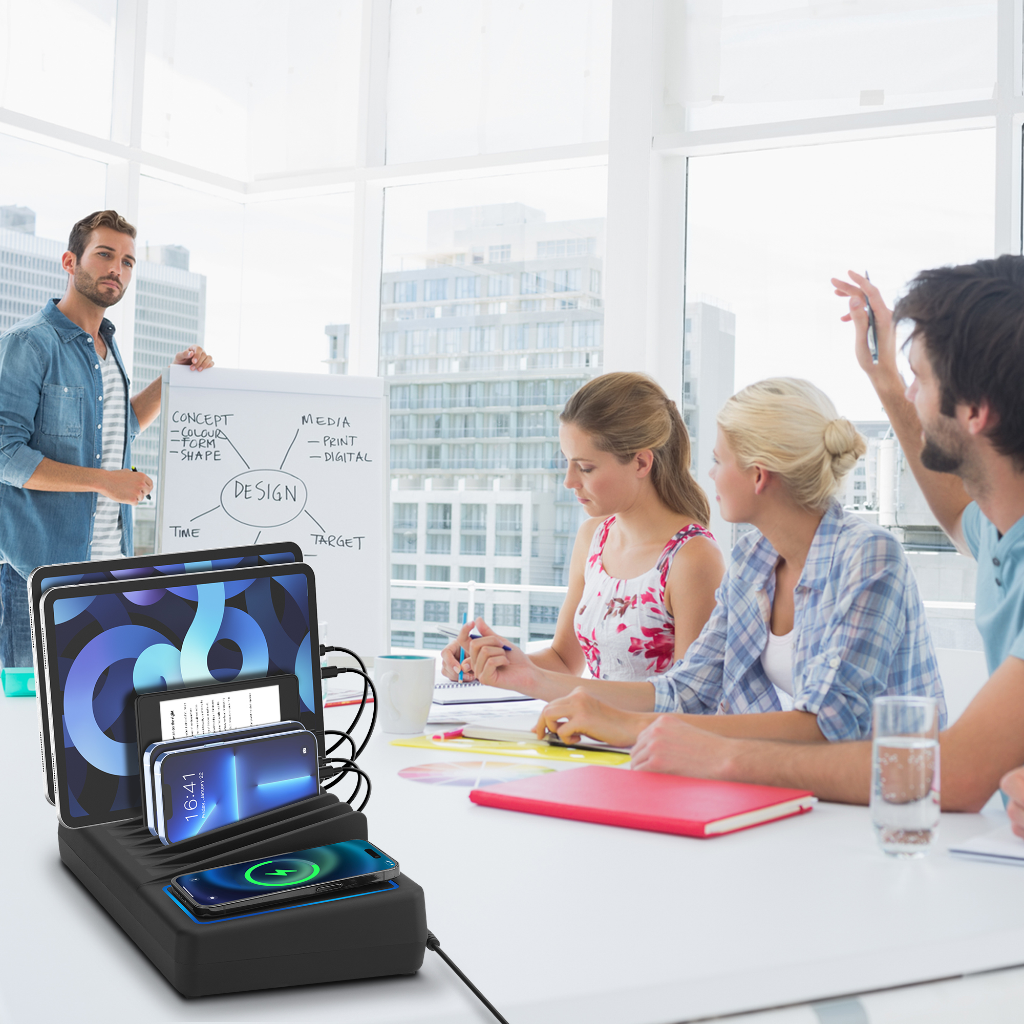 AVLT 150W 10 Port USB-A USB-C with Qi Wireless Charging Station for ...