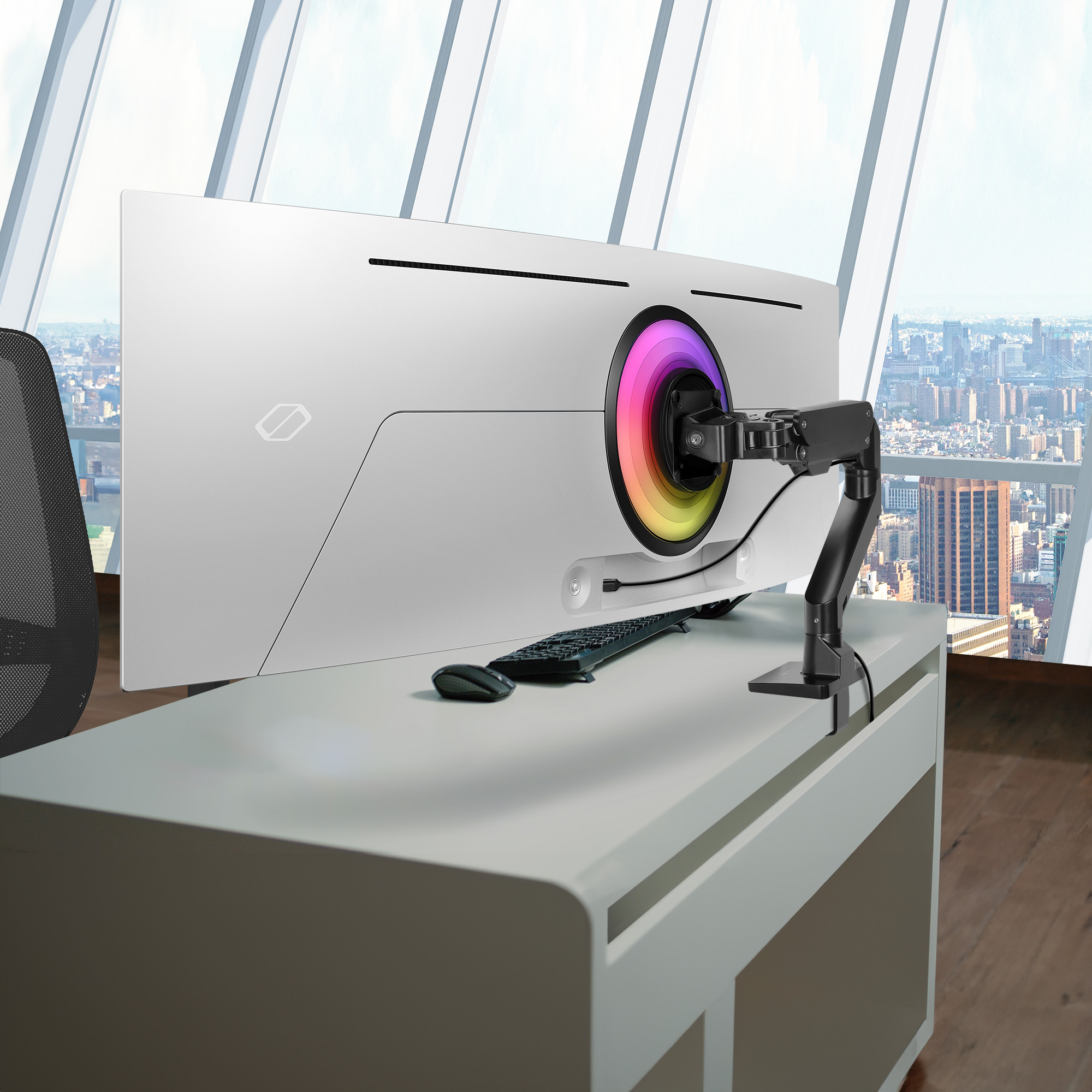 AVLT Single 34”-49” Monitor Arm Desk Mount fits One 44 lbs Heavy Duty ...