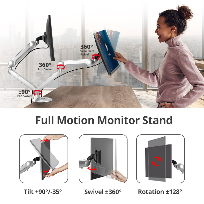 AVLT Desk Mount Dual Gas Spring Monitor Arm - up to 32 | AVLT® | Found ...