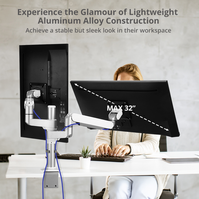 AVLT Desk Mount Dual Monitor Arm - up to 32 | AVLT® | Found by AVLAB