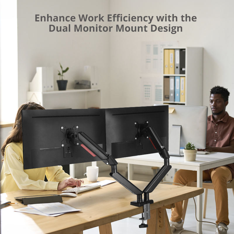 Dual Monitor Gas Spring Arm Desk Mount - 13 | AVLT® | Found by AVLAB